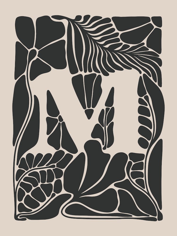 Botanical Letter M No 0753 Art Print by Firum Studio – Fy!