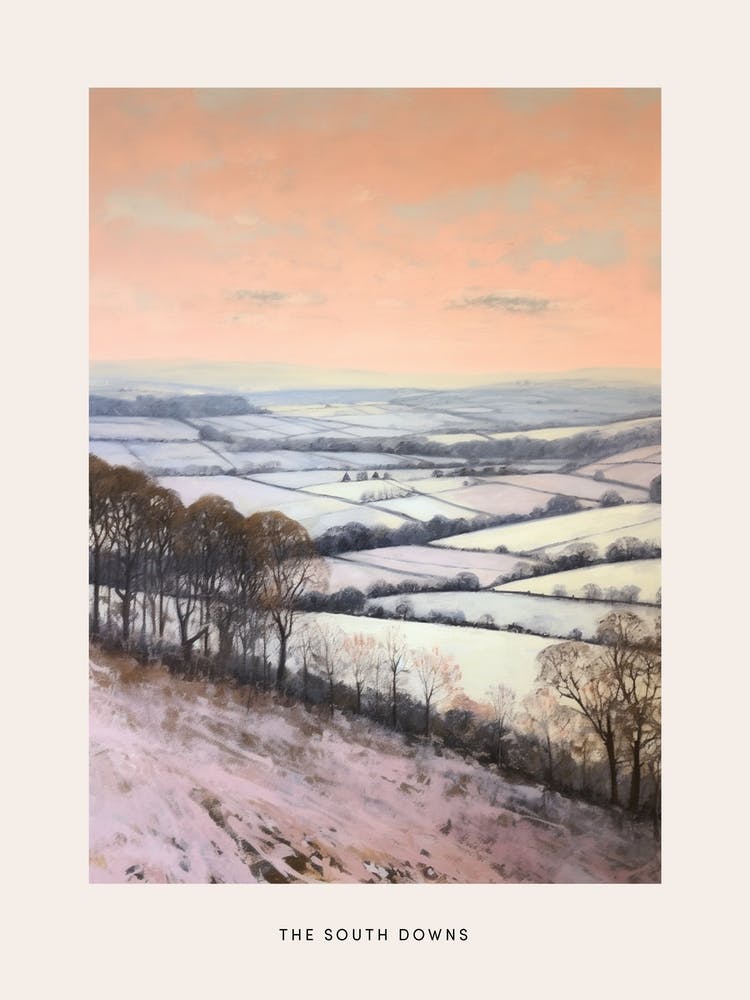 Dreamy Winter National Park Poster The South Downs England 4 Art Print ...