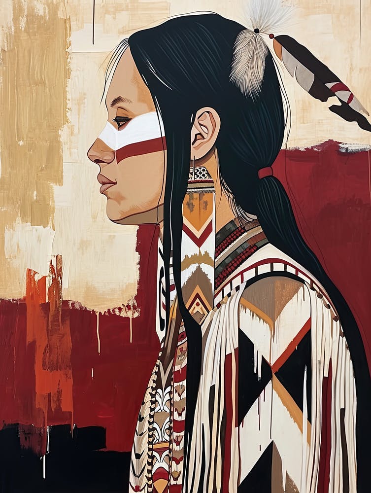 Kaskaskia Kalm; A Minimalist Study ! Native American Art Art Print by ...