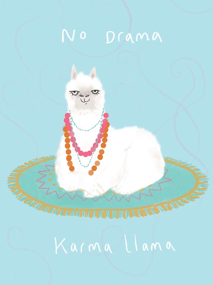 No Drama Karma Llama Art Print by Jo Clark Design – Fy!