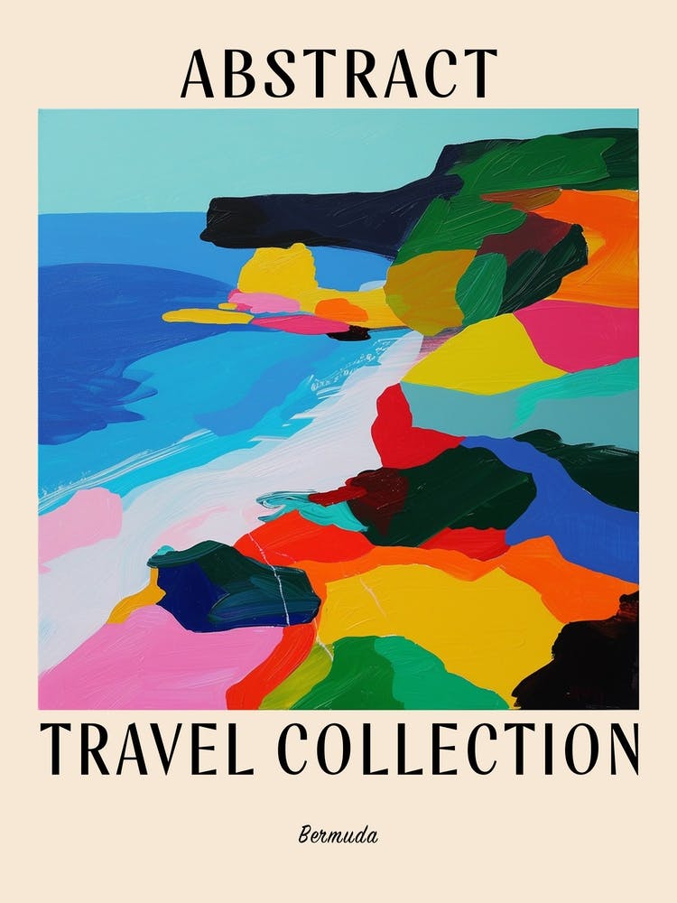 Abstract Travel Collection Poster Bermuda 3 Art Print by Hue Horizons ...