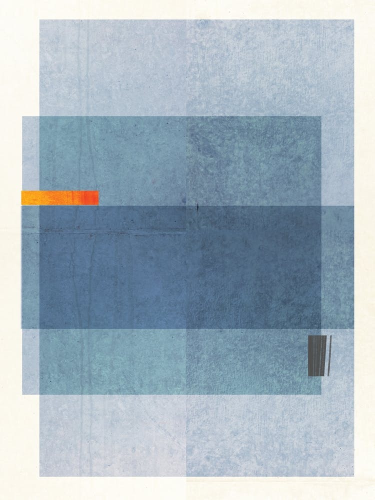 Blue Abstract Blocky Art Art Print by Greetstreet – Fy!