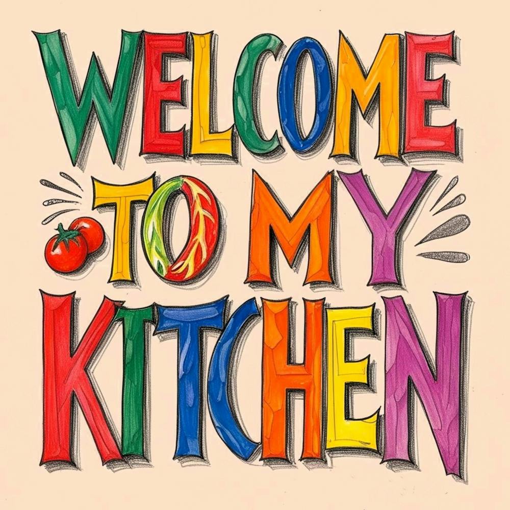 Welcome To My Kitchen Words Art Print by Ai art from the heart – Fy!