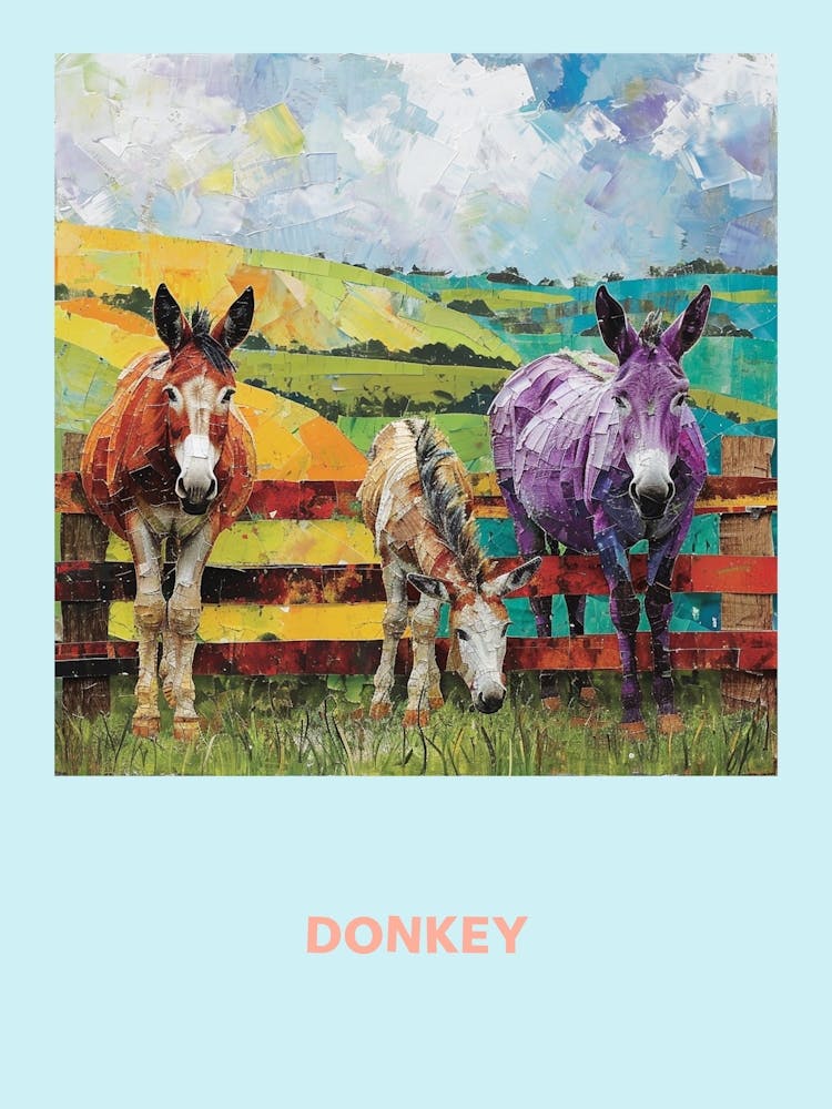 Donkeys Collage Poster 6 Art Print by Bubblegum Kitsch – Fy!