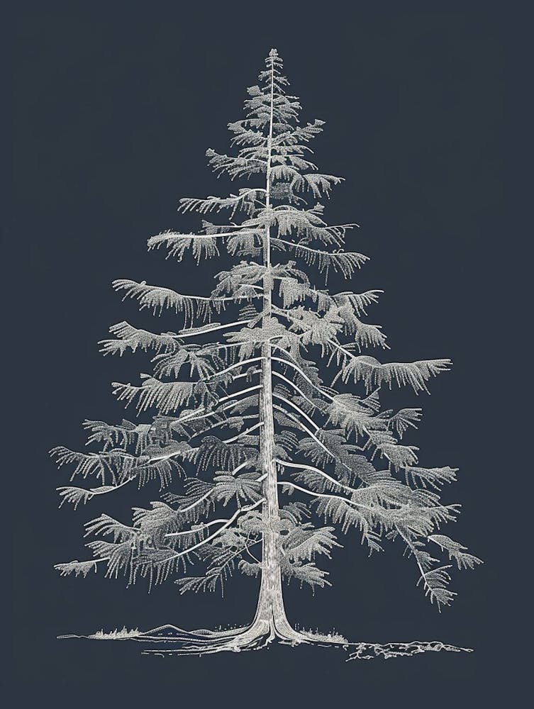 Hemlock Tree Minimalistic Drawing 3 Art Print by Bough And Bloom ...