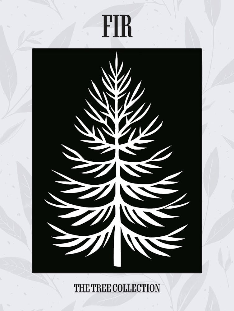 Fir Tree Simple Geometric Nature Stencil 1 Poster Art Print by Bough ...