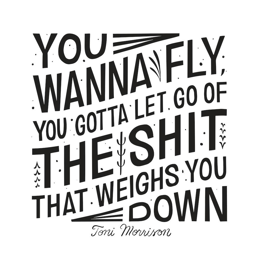 Toni Morrison Fly Square Art Print by Rachel E Lettering – Fy!