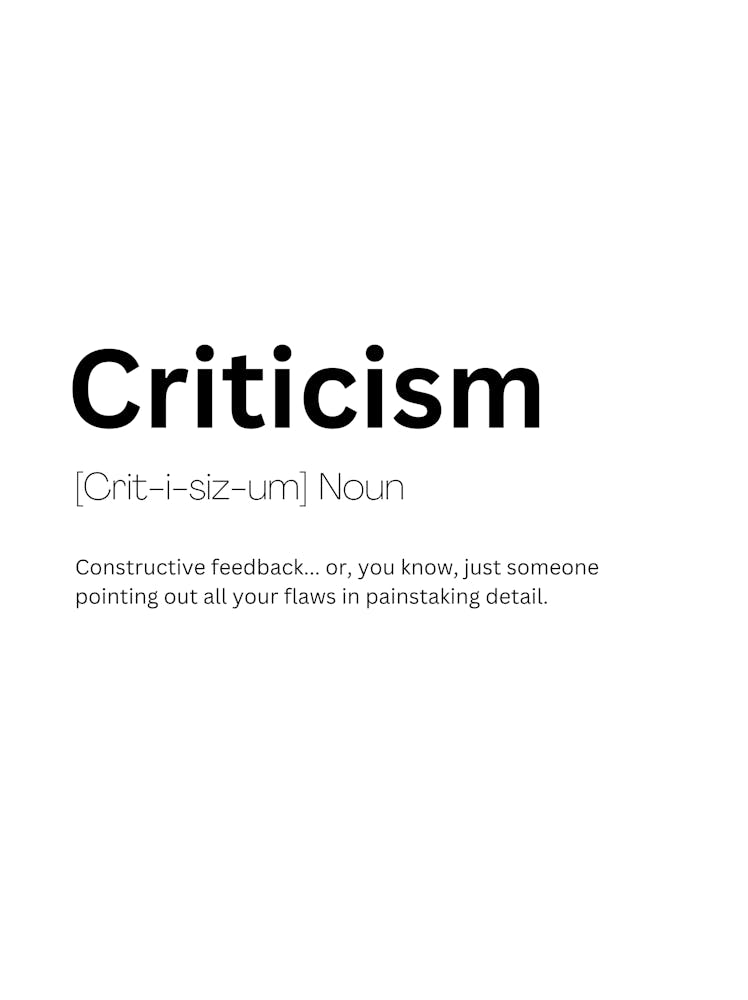 Criticism Definition Meaning 1 Art Print by Kaigozen – Fy!