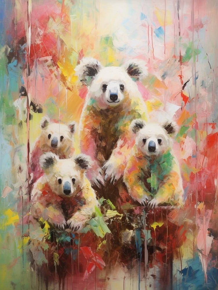 Koalas Abstract Expressionism 3 Art Print by Abstract Art Expressions – Fy!