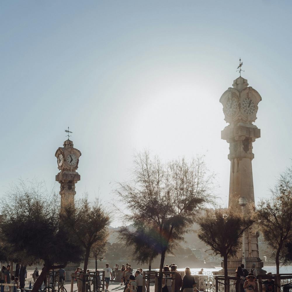 St Sebastian Promenade In The Sunlight, Spain Square Art Print by Aimee ...