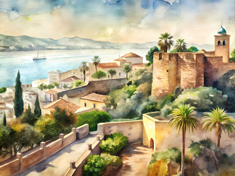 Malaga Spain A Vintage Scene Art Print by Posterly Studio home decor – Fy!