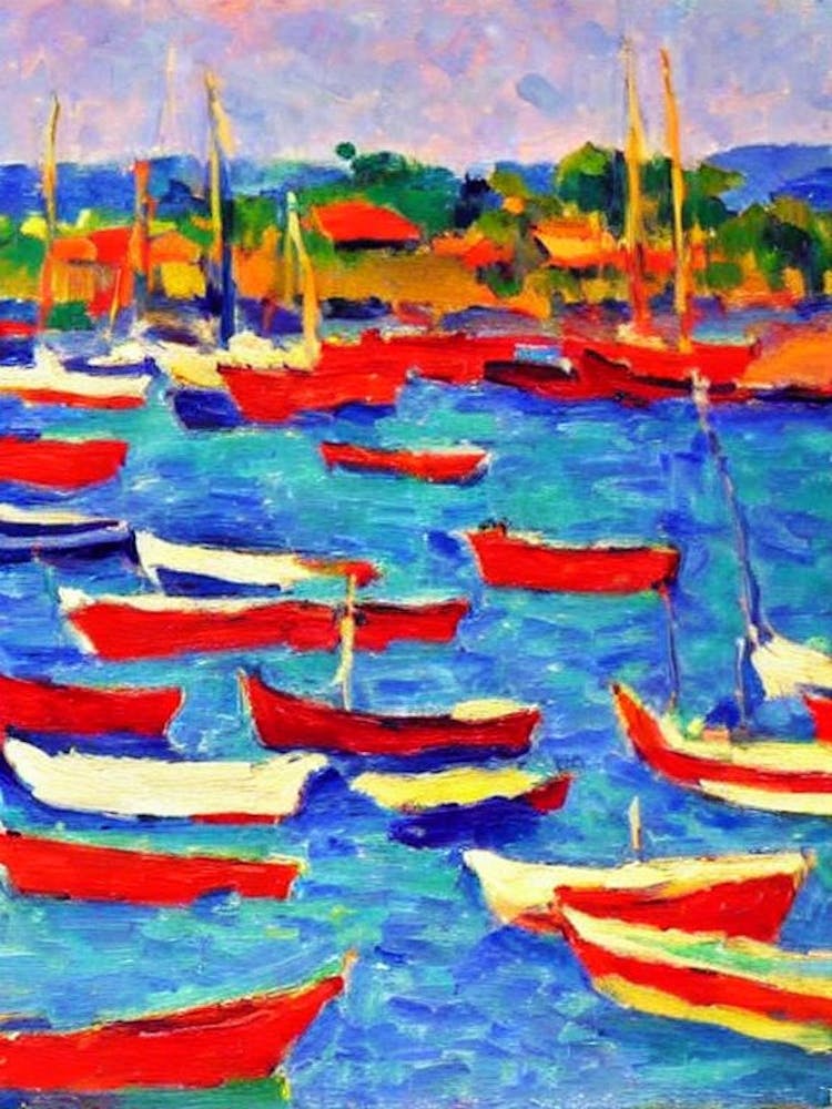 Port Of Davao Philippines Brushwork Painting harbour Art Print by ...