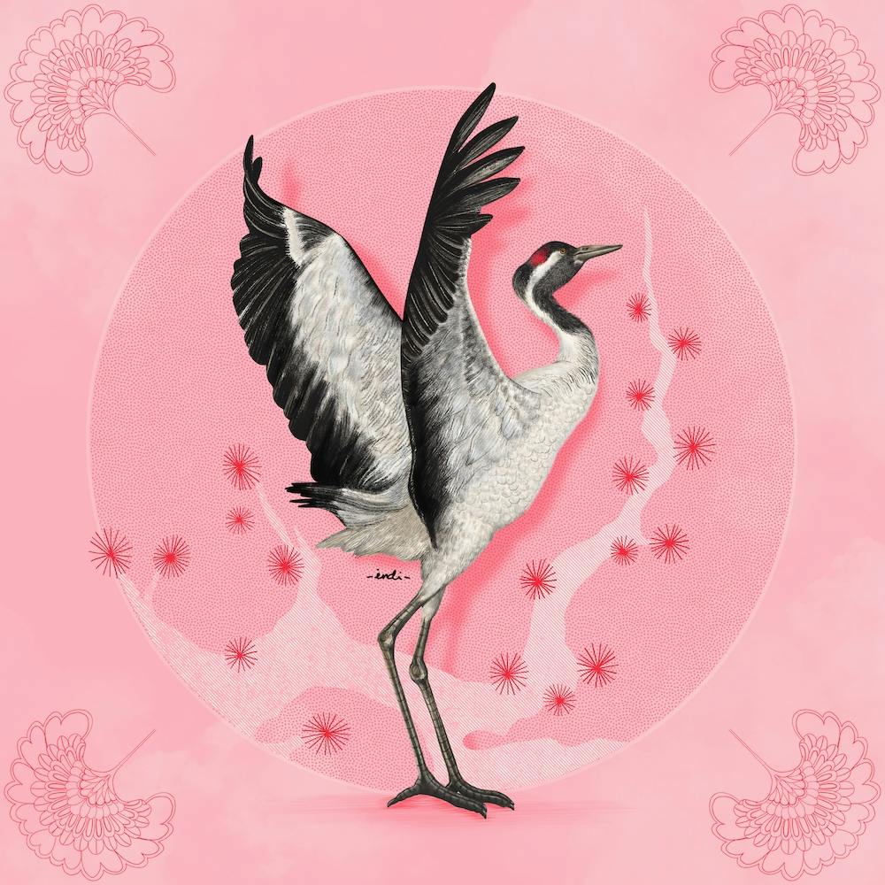 Crane Art Print by Indi Maverick – Fy!