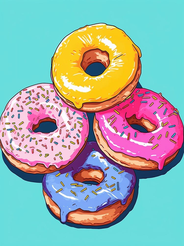 Donuts Pop Art Retro 2 Art Print by PopArt Pals – Fy!