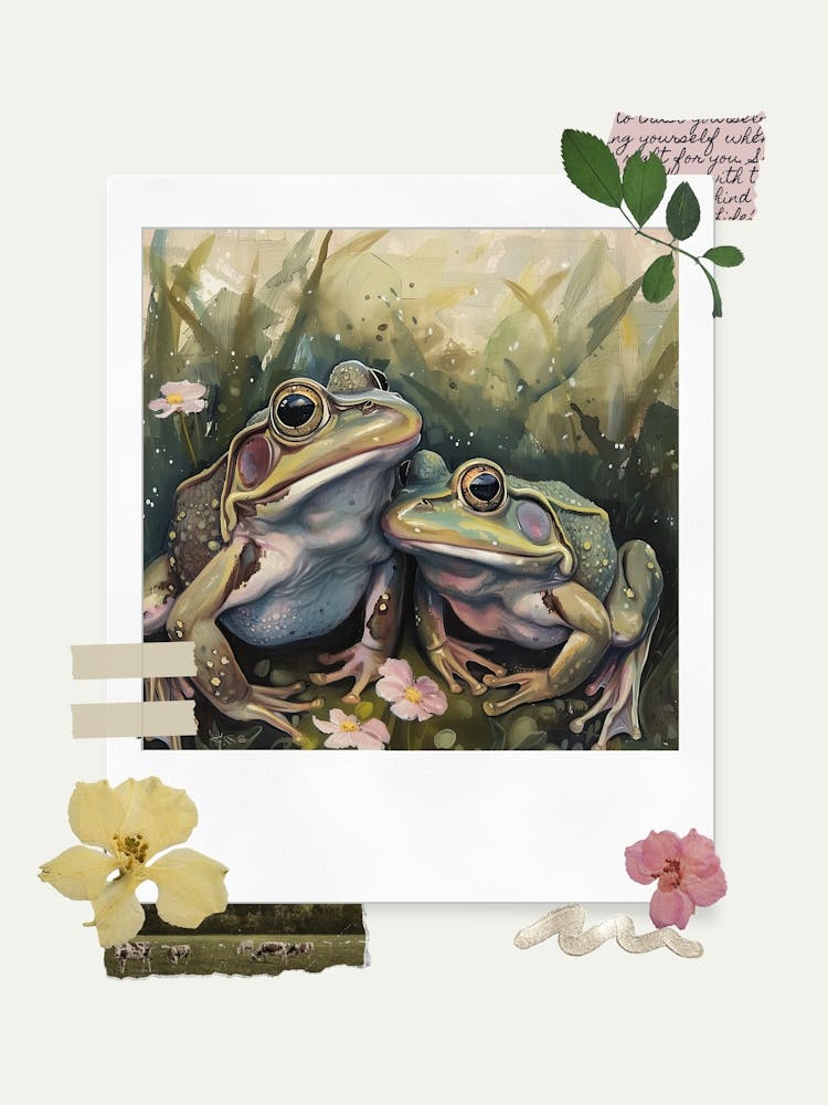 Scrapbook Frogs Fairycore Painting 2 Art Print by All Things Fairy – Fy!