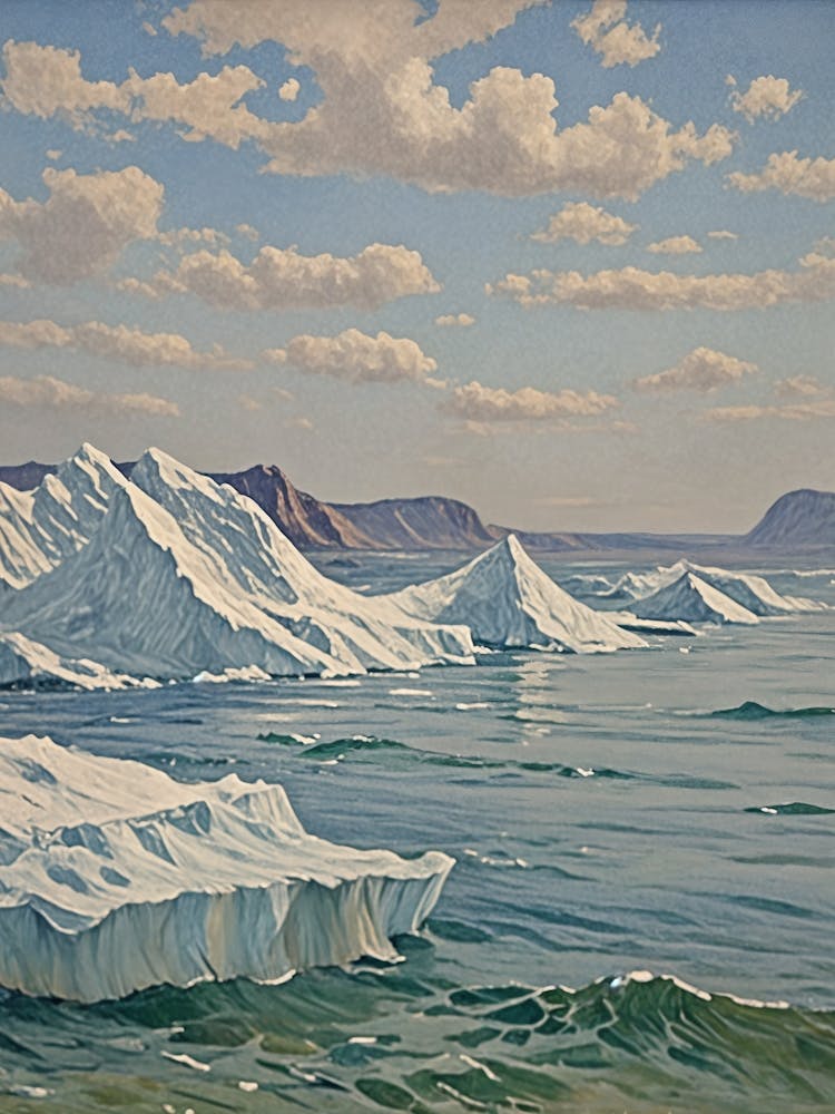 Icebergs In The Arctic Art Print by Daydream Pacific – Fy!