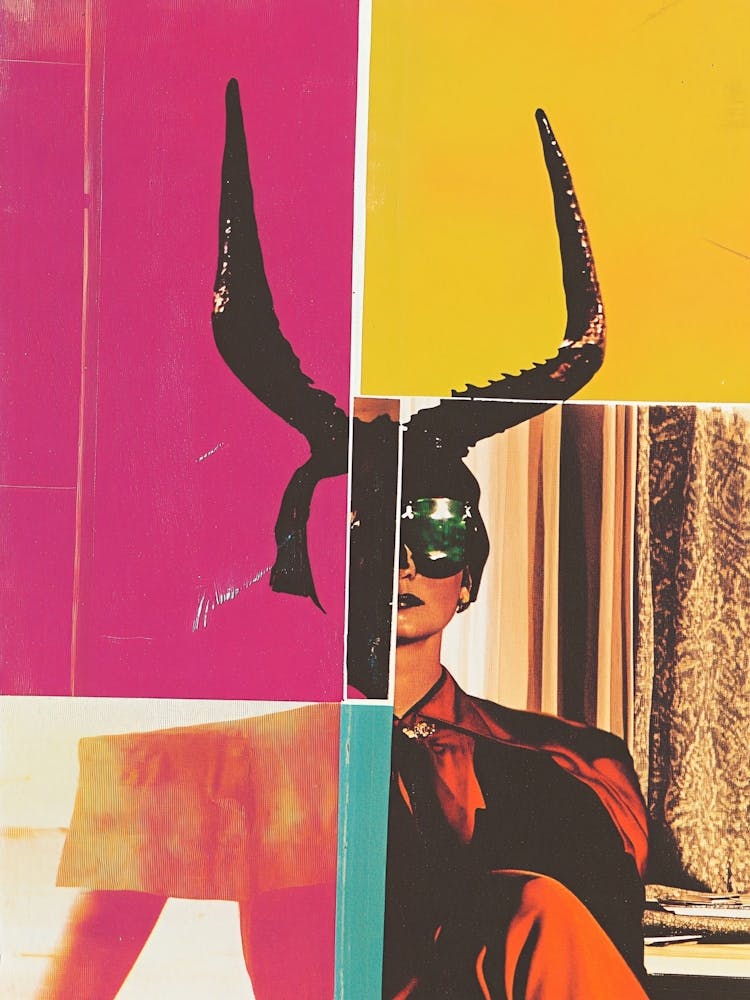 'Devil Horns' Collage Art Print by ThatWorksMedia – Fy!
