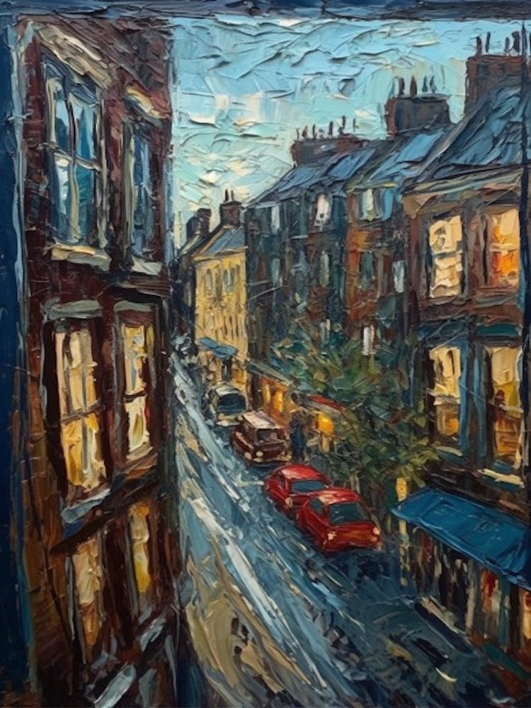Window View Of London In The Style Of Expressionism 2 Art Print by ...