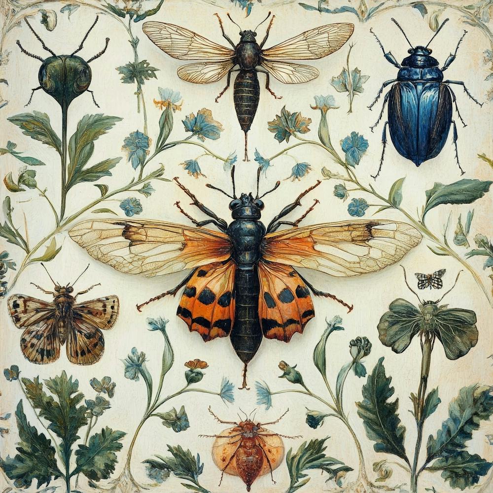 1anamulhaqueanik William Morris Exhibition Insects Series Painti ...