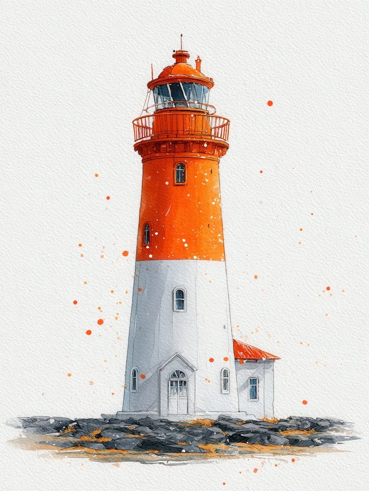 Aihrgdesign Isolated Watercolor Painting Of European Lighthou E1322afd ...
