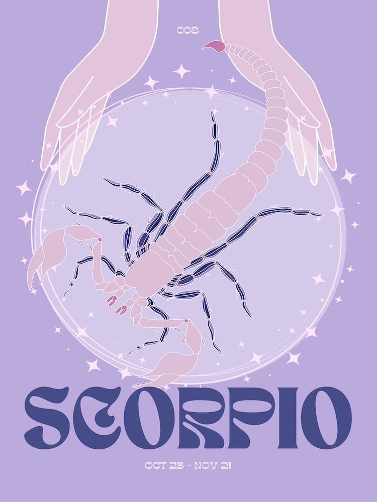 Purple Zodiac Scorpio Art Print by Alaina Creates – Fy!