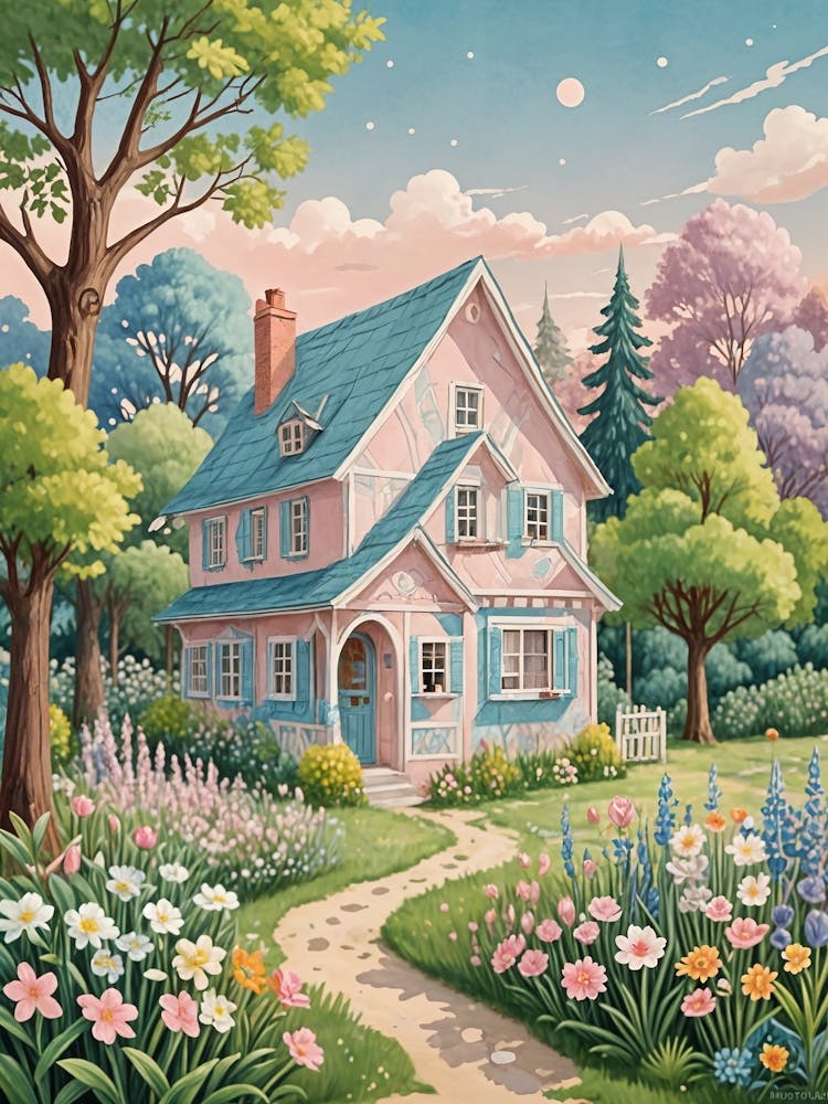 Pastel Cottage Art Print by Daydream Pacific – Fy!