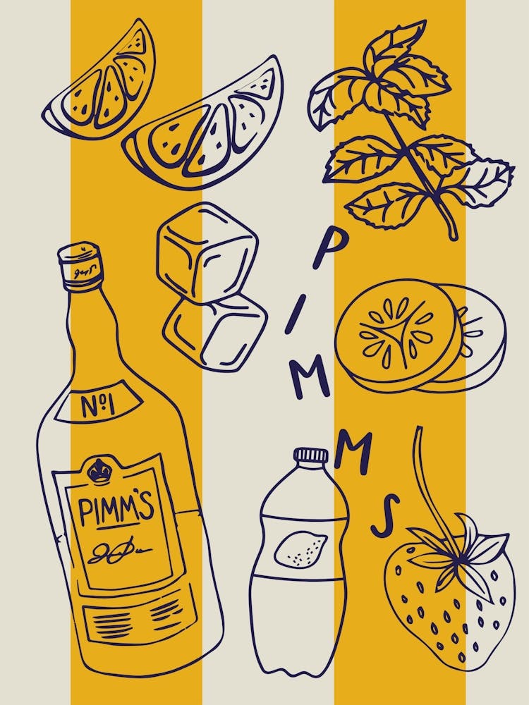 Pimms Cocktail Recipe Art Print by Blim and Blum – Fy!