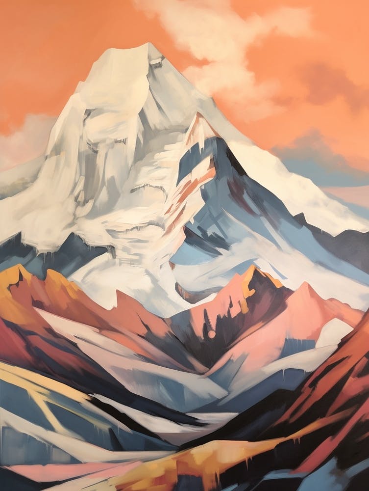 Mount Foraker Usa 3 Mountain Painting Art Print by WanderWall Prints – Fy!