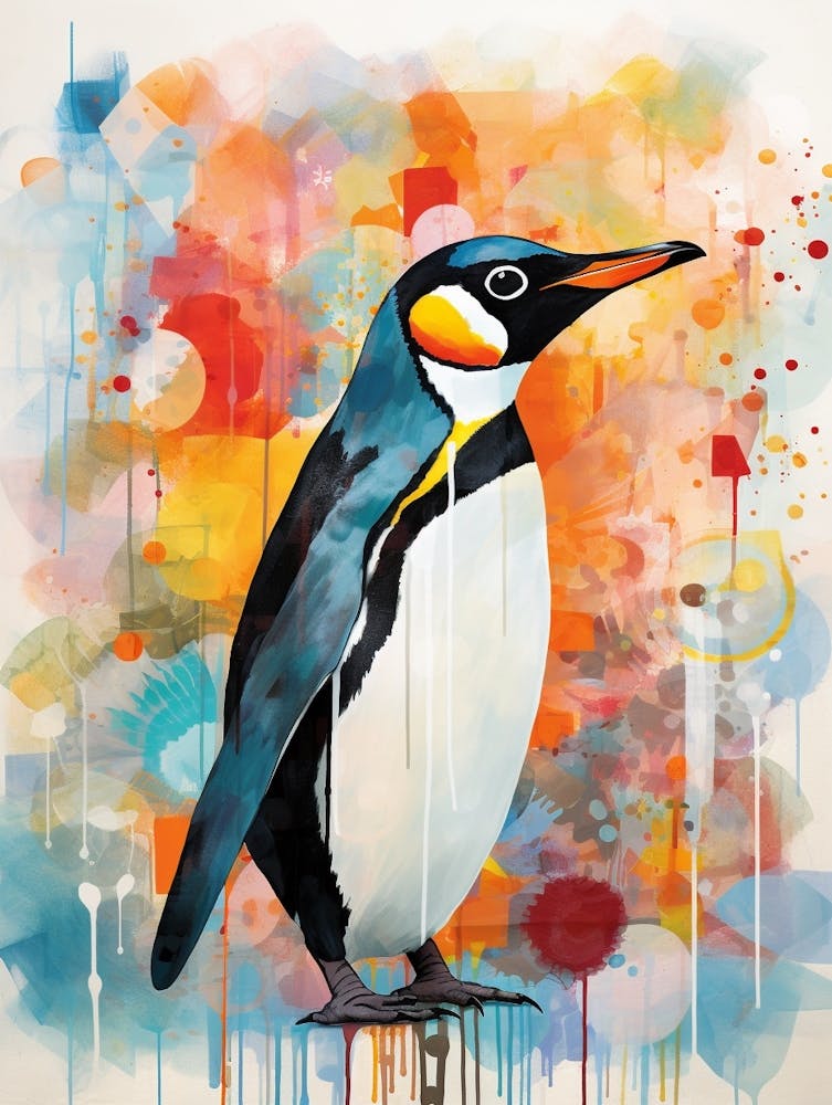 Bird Painting Collage Penguin 1 Art Print by Feathered Muse – Fy!
