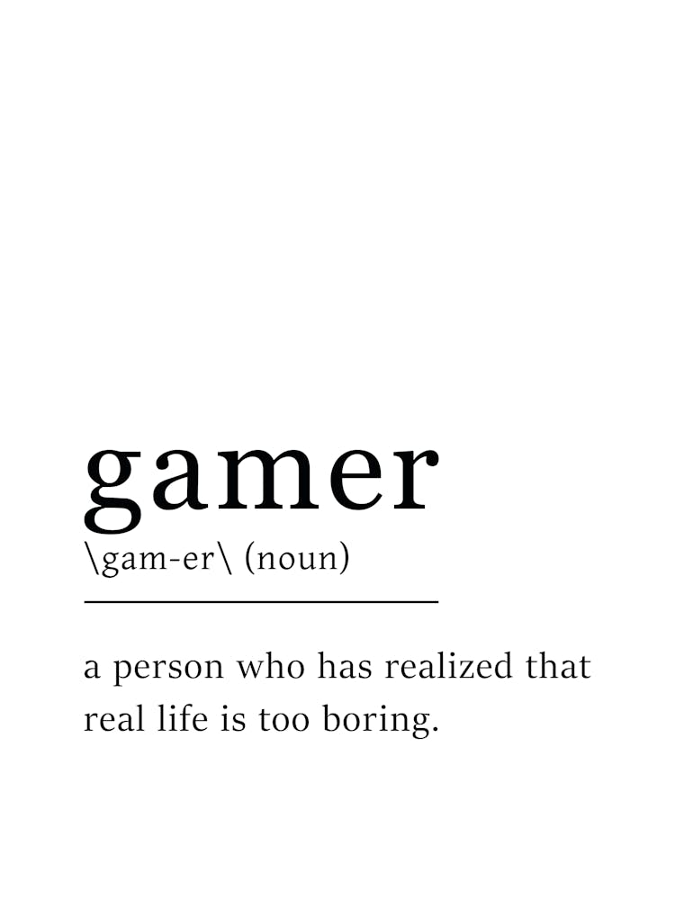 Gamer Definition Poster - Dictionary Art Print by Fy!