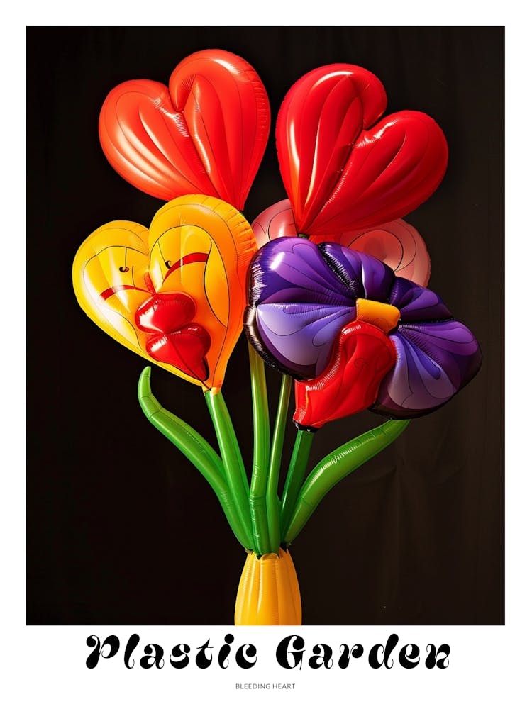 Bright Inflatable Flowers Poster Bleeding Heart 2 Art Print by Botanic ...