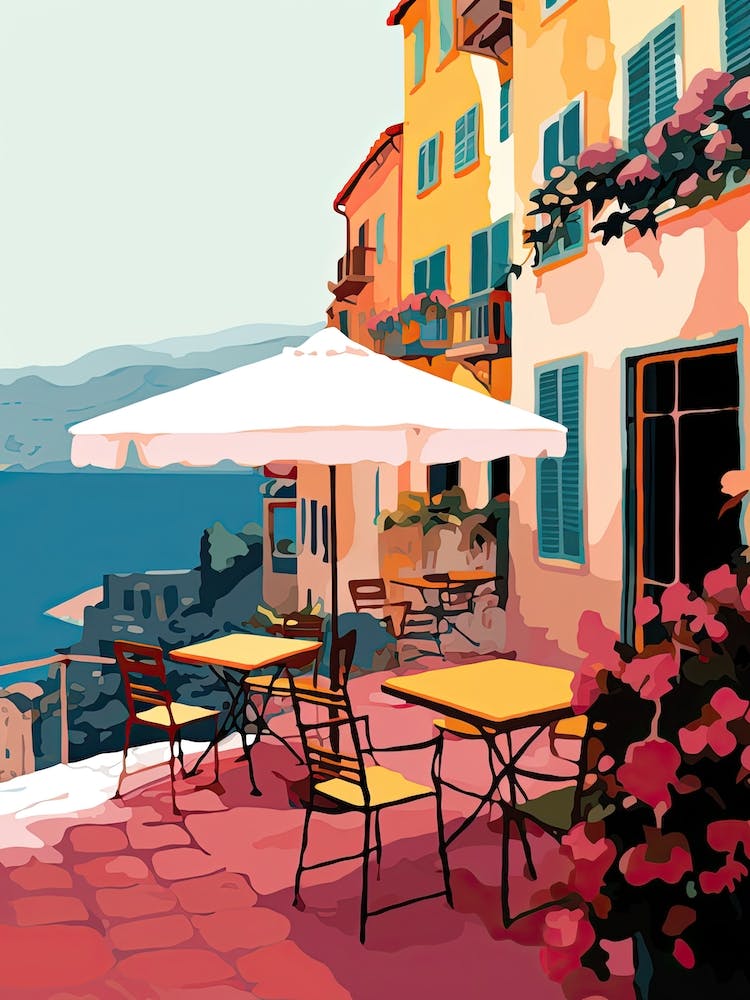 Taormina, Italy, Flat Pastels Tones Illustration 2 Art Print by Travel ...