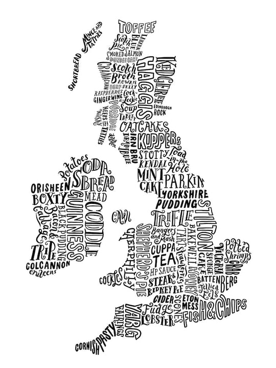 British Food Map Art Print by Lucy Loves This – Fy!