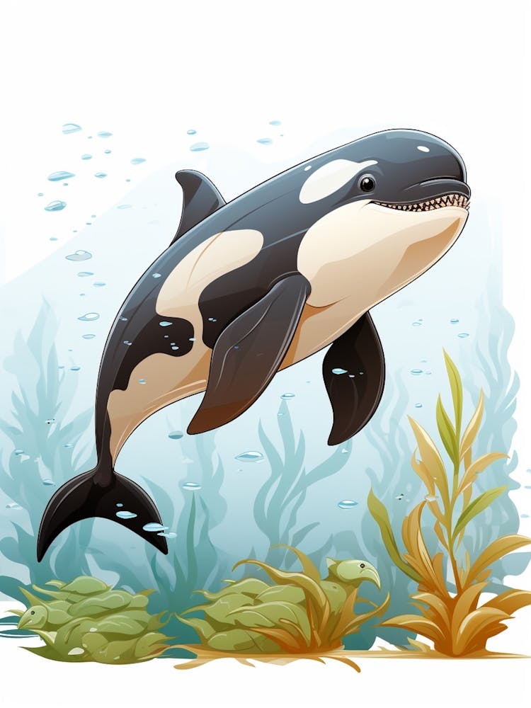 Smiley Orca Whale Art Print by Energy of the Sea – Fy!