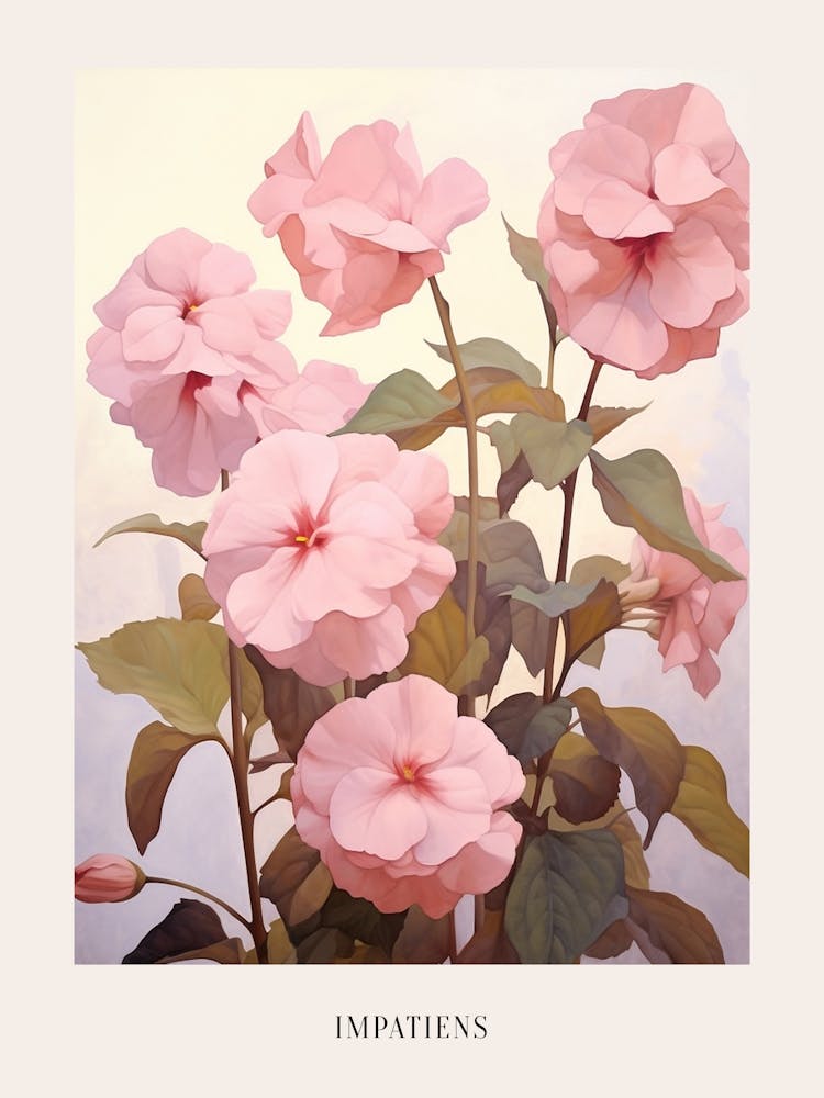 Floral Illustration Impatiens 3 Poster Art Print by Botanic Studio – Fy!