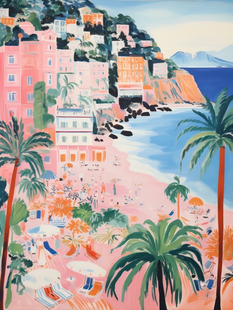 Capri Italy Beach Club Lido Watercolour 2 Art Print by MedArt – Fy!