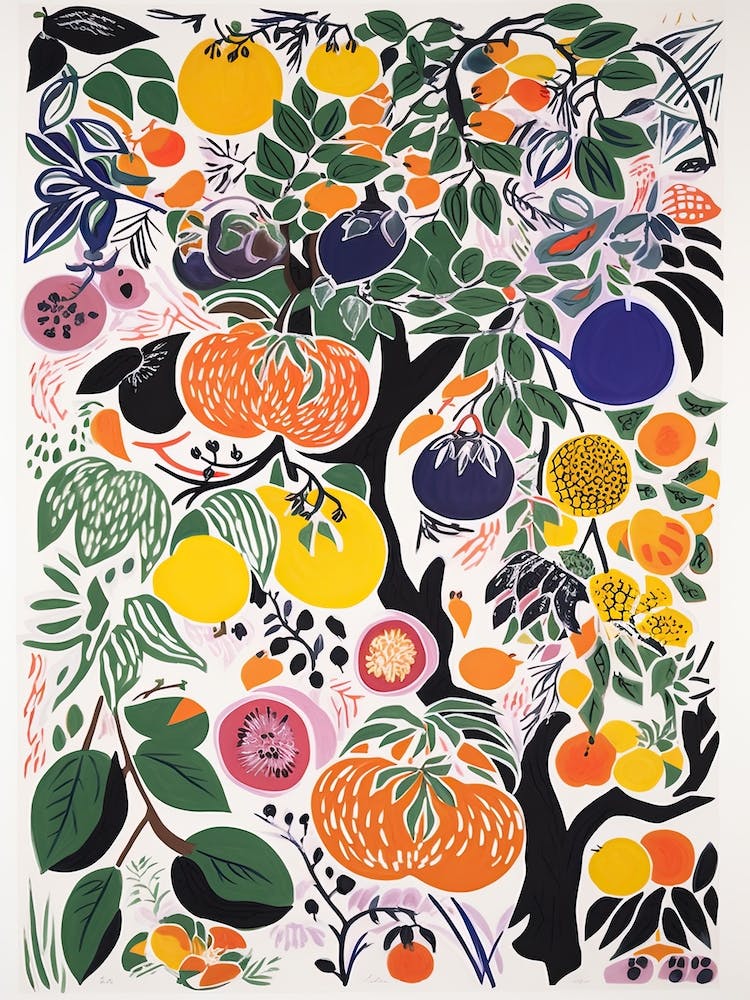 Passionfruit Fruit Drawing 2 Art Print by Colourful Harvest – Fy!