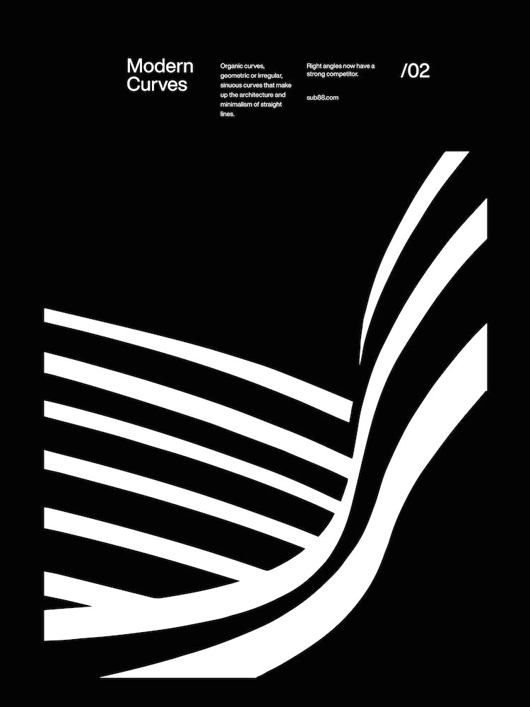Modern Curves 02, Modern Architecture Design Poster, minimalist ...