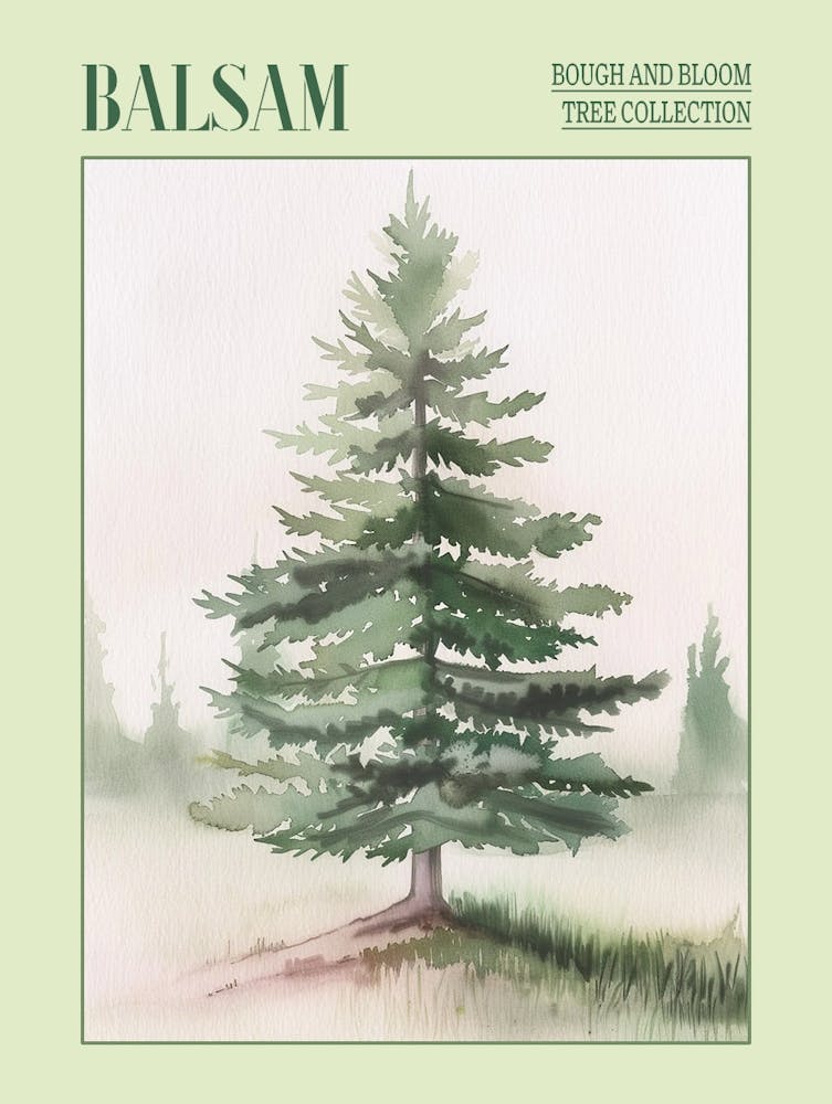 Balsam Tree Atmospheric Watercolour Painting 3 Poster Art Print by ...