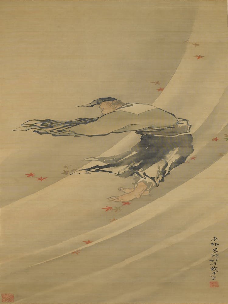 Liezi In The Wind, Katsushika Hokusai Art Print by Fy! Classic Art ...