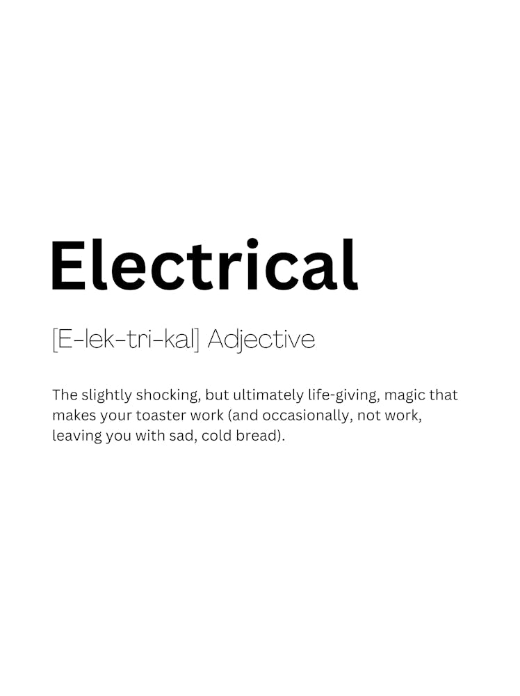 Electrical Definition Meaning Art Print by Kaigozen – Fy!