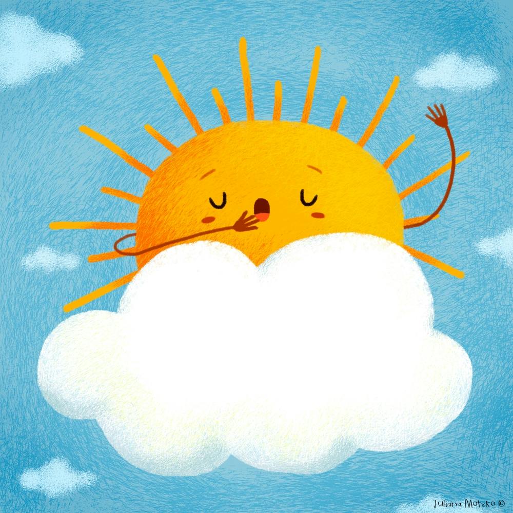Sleepy Sun Square Art Print by Juliana Motzko – Fy!