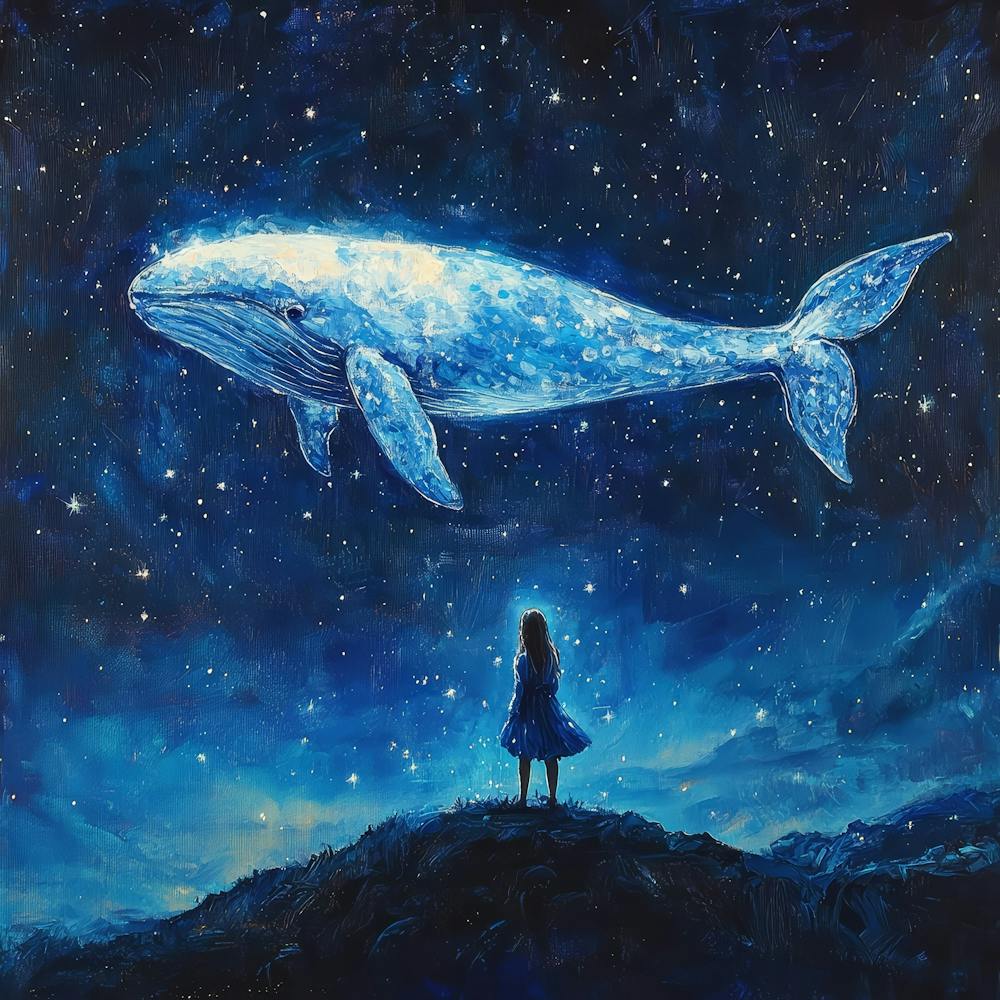 Whale In The Starry Night Sky 8 Art Print by si9nzation – Fy!