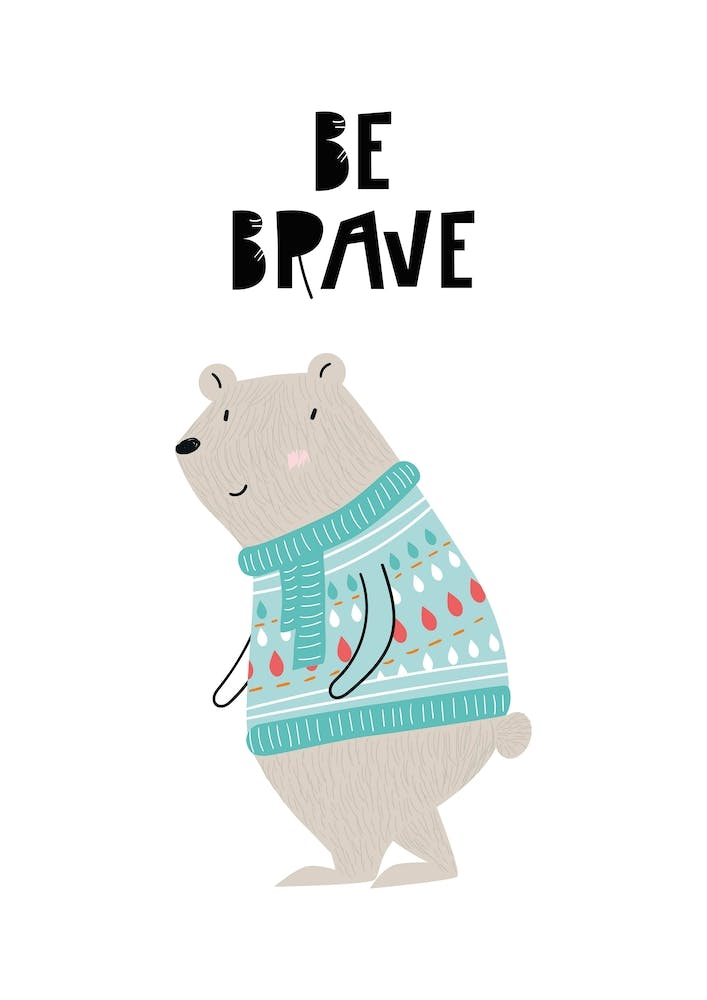 Be Brave Animal Pop Art Print by Nestory UK – Fy!