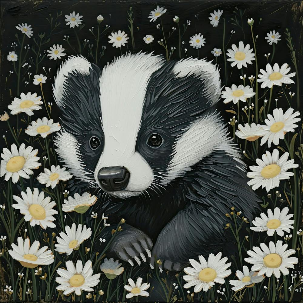 Baby Badger Fairycore Painting 4 Art Print by All Things Fairy – Fy!