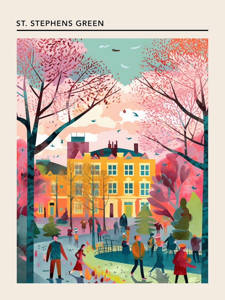 St Stephens Green Dublin 2 Art Print by Travel Poster Collection – Fy!