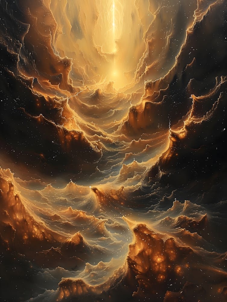 Darkness Bichromatic, Surrealism, Impressionism Art Print by Moisky – Fy!