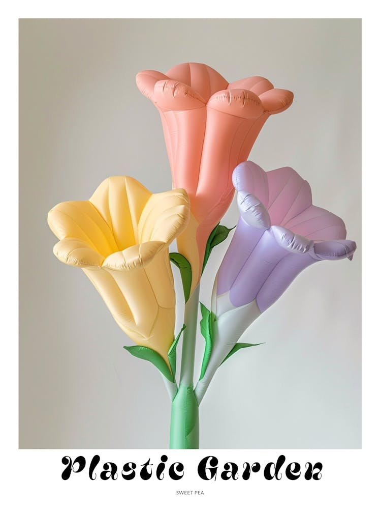Dreamy Inflatable Flowers Poster Sweet Pea 2 Art Print by Botanic ...