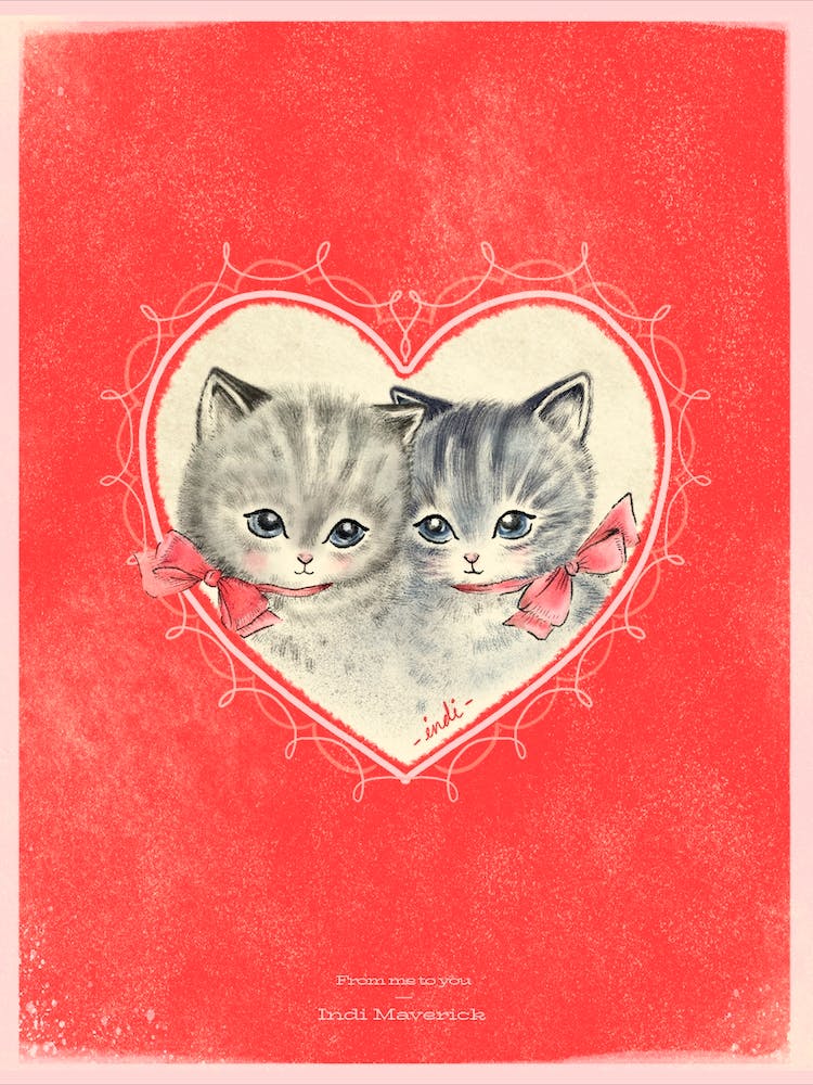 Valentine Kittens Art Print by Indi Maverick – Fy!