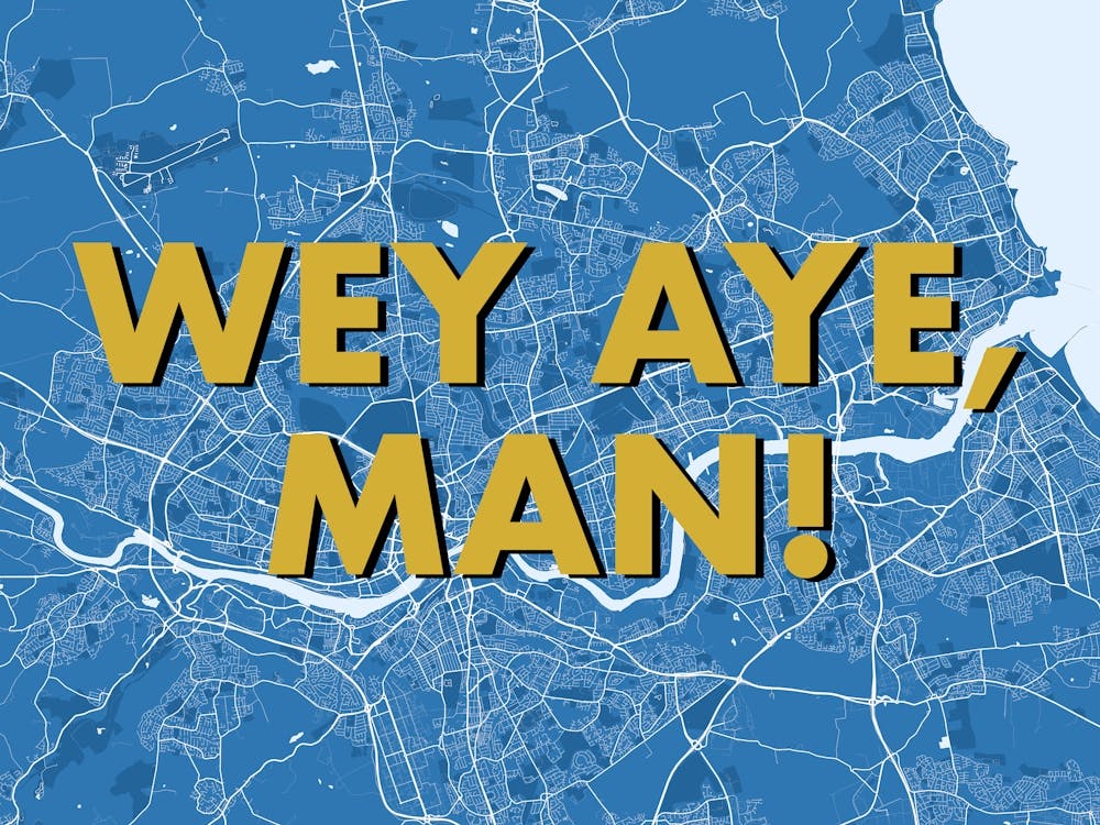 Wey Aye Man Newcastle Blue Map Art Print by Blim and Blum – Fy!